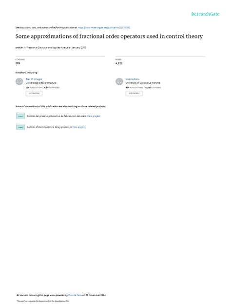 Some Approximations Of Fractional Order Operators Pdf Function Mathematics Polynomial