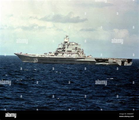 A Port Beam View Of The Soviet Kiev Class Aircraft Carrier Baku
