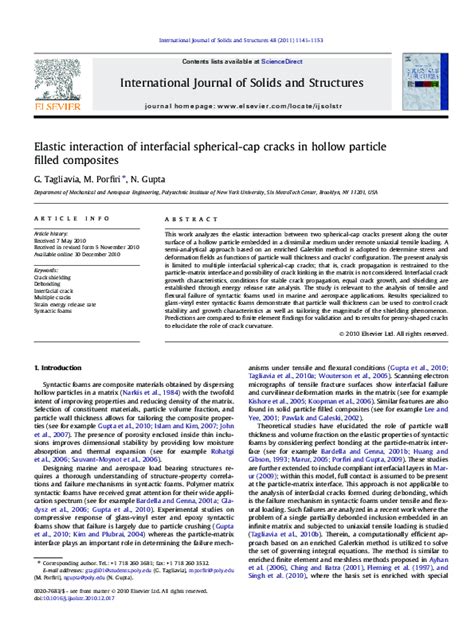 Pdf Elastic Interaction Of Interfacial Spherical Cap Cracks In Hollow