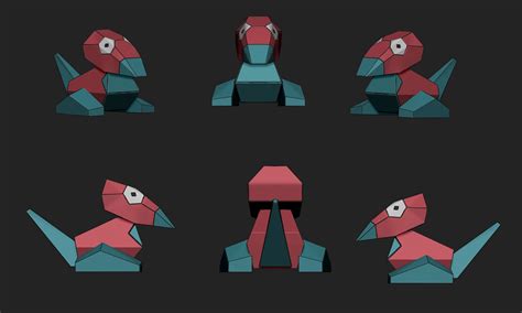 Pokemon Porygon With 2 Poses 3d Model 3d Printable Cgtrader