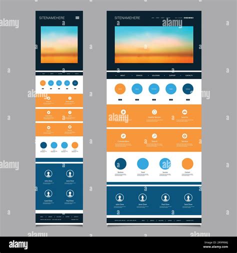 Responsive Website Design Template For Your Business With Sunset Sky