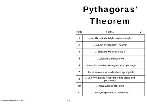 pdf pythagoras theorem teachit maths · the history behind the