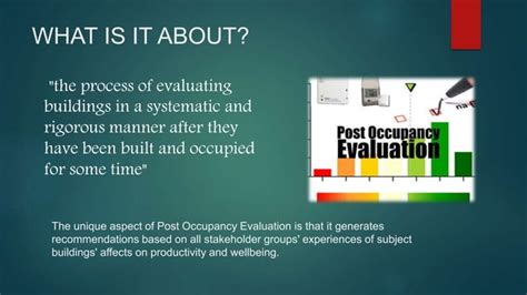 Post Occupancy Evaluation Pptx