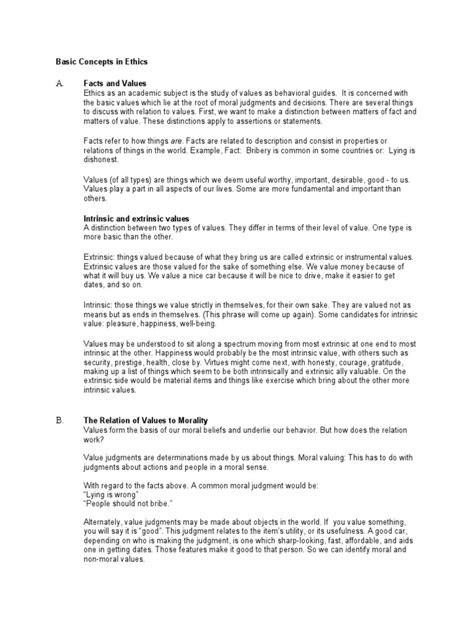 Basic Concepts In Ethics Pdf Morality Value Ethics