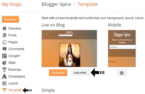 Where To Find Css Javascript And Html Code Of Blogger Template