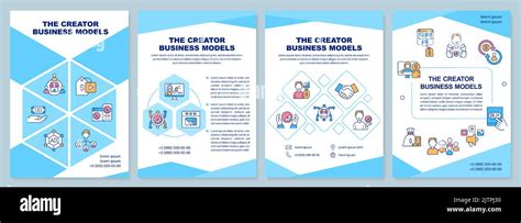 Creator Business Models Blue Brochure Template Stock Vector Image And Art
