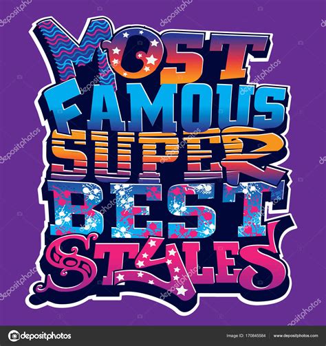 타이 포 그래피 가장 유명한 슈퍼 최고의 스타일 스톡 벡터 ©syquallo 170845584