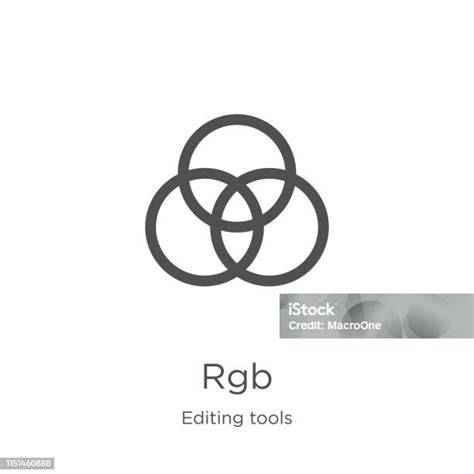 편집 도구 컬렉션에서 Rgb 아이콘 벡터입니다 얇은 선 Rgb 개요 아이콘 벡터 일러스트 레이 션입니다 웹 사이트 디자인 및 모바일 앱 개발을 위한 윤곽 얇은 라인 Rgb