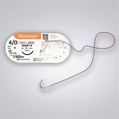 Monosyn Sutures 60mm Needle 70cm Length Undyed 3 0 Gauge Pac