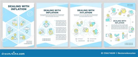 Dealing With Inflation Turquoise Brochure Template Stock Vector Illustration Of Article