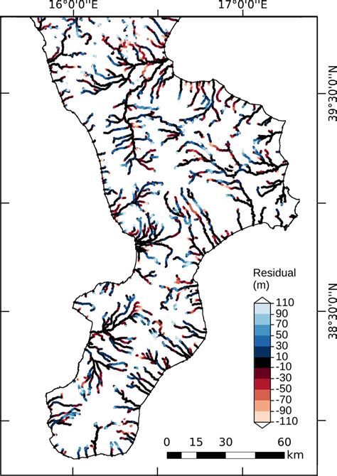 Elevation Residuals Between Observed And Calculated River Longitudinal Download Scientific