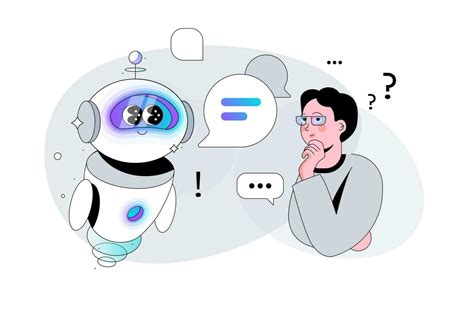 A Man Asks A Question To Artificial Intelligence Bot Chatbot In The