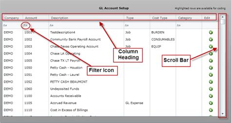 gl account setup