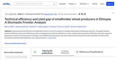 Technical Efficiency And Yield Gap Of Smallholder Wheat Producers In Ethiopia A Stochastic
