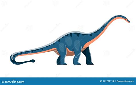 Cartoon Shunosaurus Dinosaur Funny Character Stock Vector