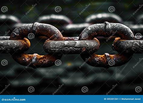 Interlocked Rusty Chains Visually Express Strength And Unity In Teamwork Stock Illustration