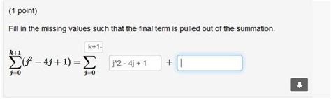 solved 1 point fill in the missing values such that the