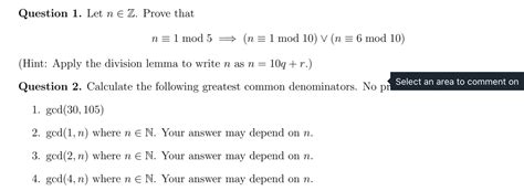 Solved Question Let N E Z Prove That N Mod N Chegg Com
