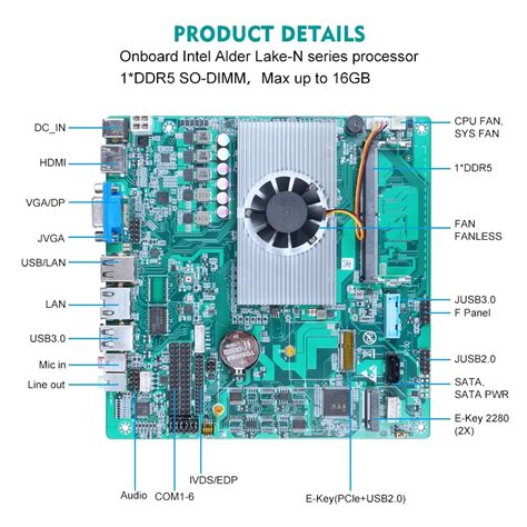 Zunsia Th Gen Intel Alder Lake N X Linux Pc Mother Board Lvds Edp N N N N