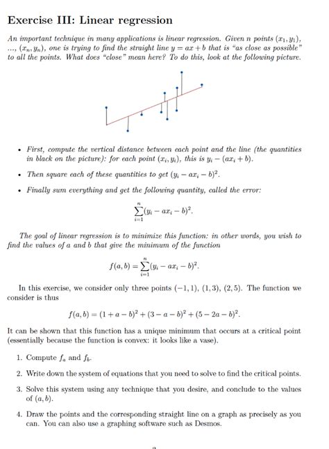 Solved Exercise III Linear Regression An Important Chegg