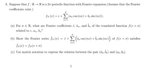 Suppose that f RR is a 2π periodic function with Chegg com