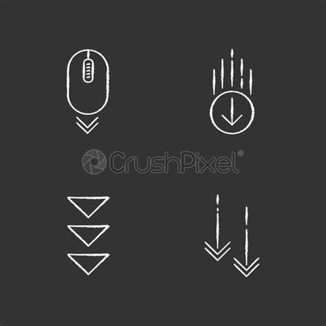 scrolling down icons set computer mouse and arrowheads buttons moving