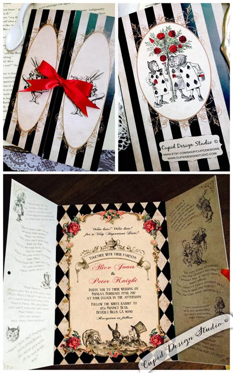 Elegant Alice In Wonderland Invitation Mad Hatter Tea Party Wedding