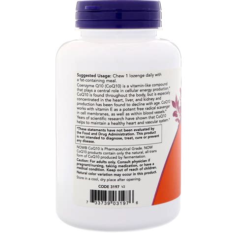 Now Foods Chewable CoQ Mg Lozenges IHerb Com