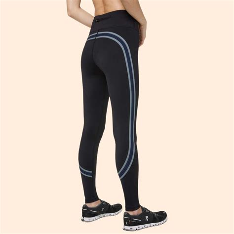Lululemon Run Crew Tight Black Stream Blue Gem