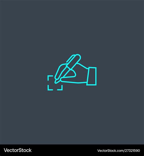 Handwriting Identification Concept Blue Line Icon Vector Image