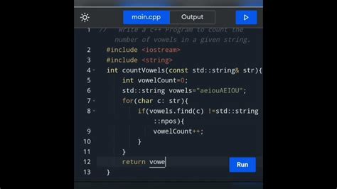 How To Write A C Program To Count The Number Of Vowels In The Given String Youtube