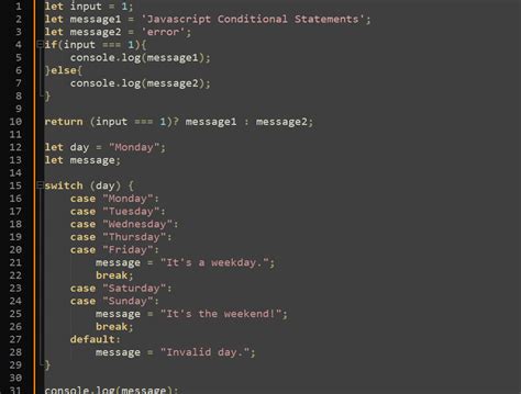 Javascript Conditional Statements Showwcase
