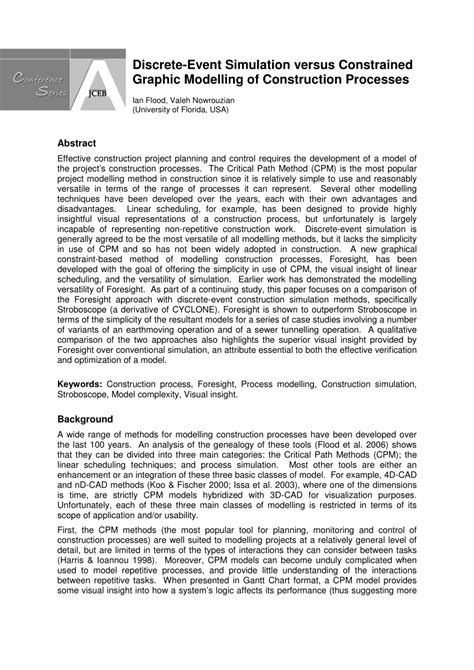 Pdf Discrete Event Simulation Versus Constrained Graphic Modelling Of