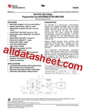 PGA280 Datasheet PDF Texas Instruments