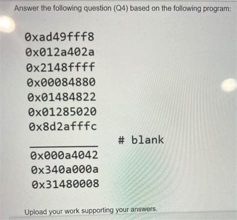 Solved Answer The Following Question Q4 Based On The Chegg Com