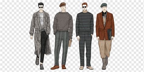 네 남자 일러스트 샤넬 패션 일러스트 드로잉 일러스트 남자 가을과 겨울 복장 그린 겨울 손 Png Pngwing