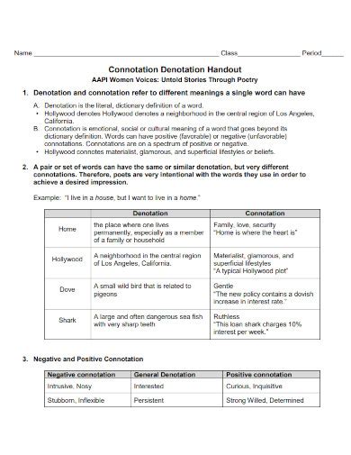 Denotation 9 Examples How To Use Pdf