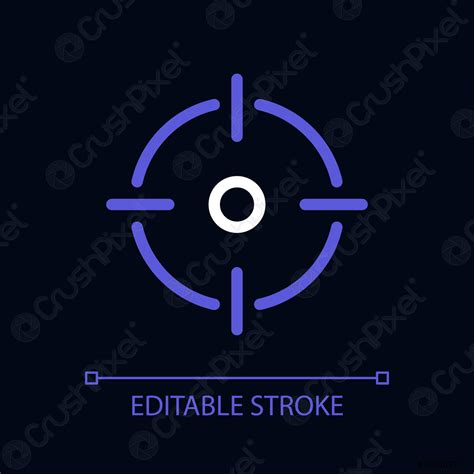 Aim Pixel Perfect Color Linear Ui Icon For Dark Theme Stock Vector