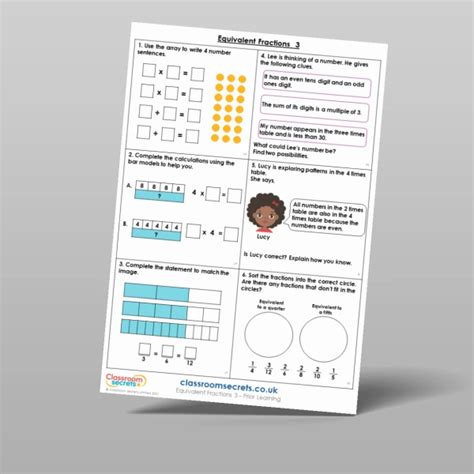 Year 3 Equivalent Fractions 3 Prior Learning Resource Classroom Secrets