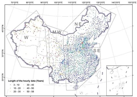 Spatial Distribution Of Stations With Hourly Rainfall Data And The