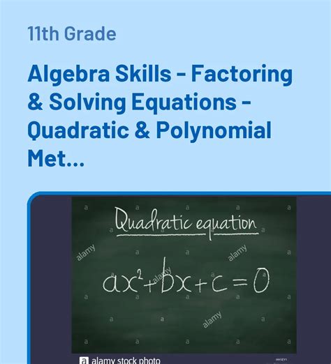 Functions Quadratic Passages 11th Grade Math