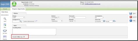 Restrict Creating Follow Up On Opportunity Progress Sage Crm Tips Tricks And Components