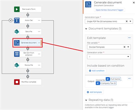 How To Add Repeating Section Data To Document Generation In Nintex