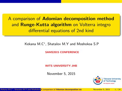 Pdf Series Solution Of Adomian Decomposition Method For Volterra Integro Differential