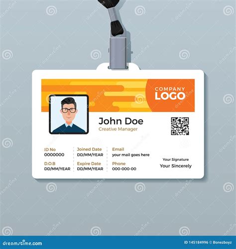 Creative Employee ID Card Design Template Stock Vector Illustration Of Card Membership