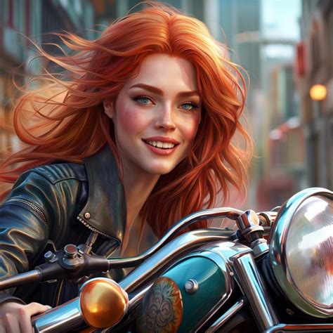 Motorcycle Redhead Ai Generated Artwork Nightcafe Creator