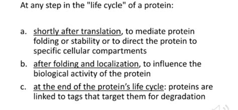 Lecture 12 Post Translational Modification Of Proteins Flashcards Quizlet