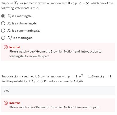 Solved Suppose Xt Is A Geometric Brownian Motion With