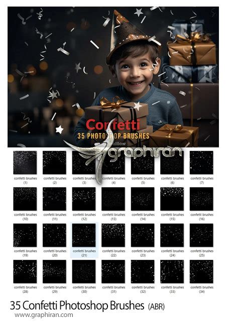 دانلود براش فتوشاپ کاغذ رنگی Confetti Photoshop Brushes