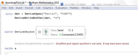 Data Writing To A Serial Device Failing Mysteriously Mathematica
